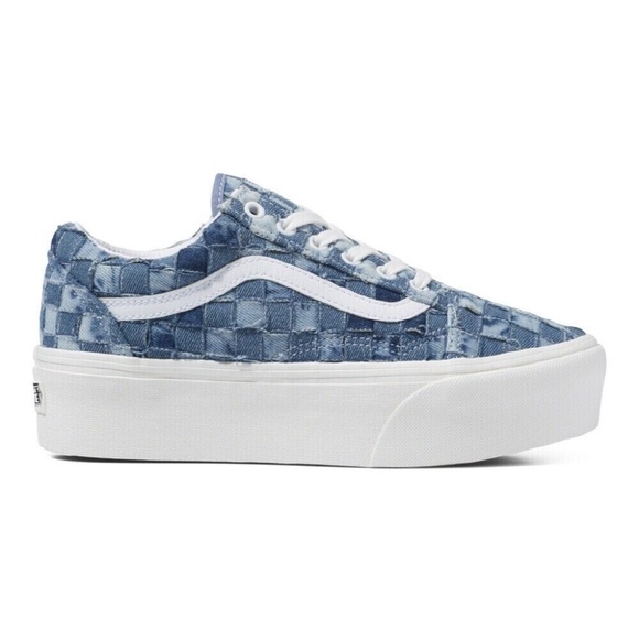 Vans | Shoes | Vans Blue And White Platform Sneakers | Poshmark